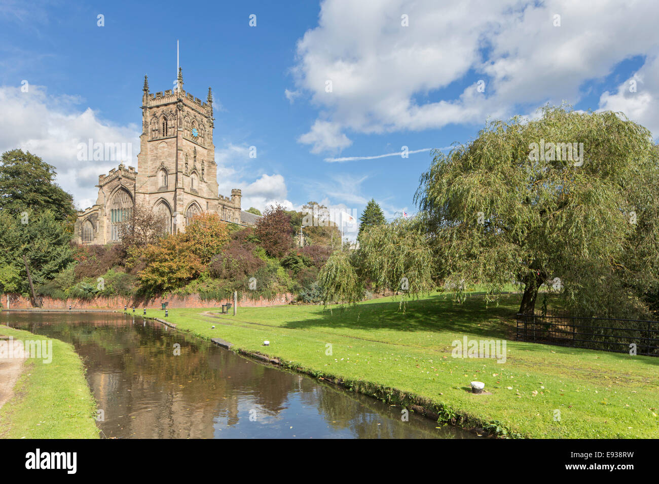 The Staffs and Worcester Canal overlooked by St Mary and All Saints ...