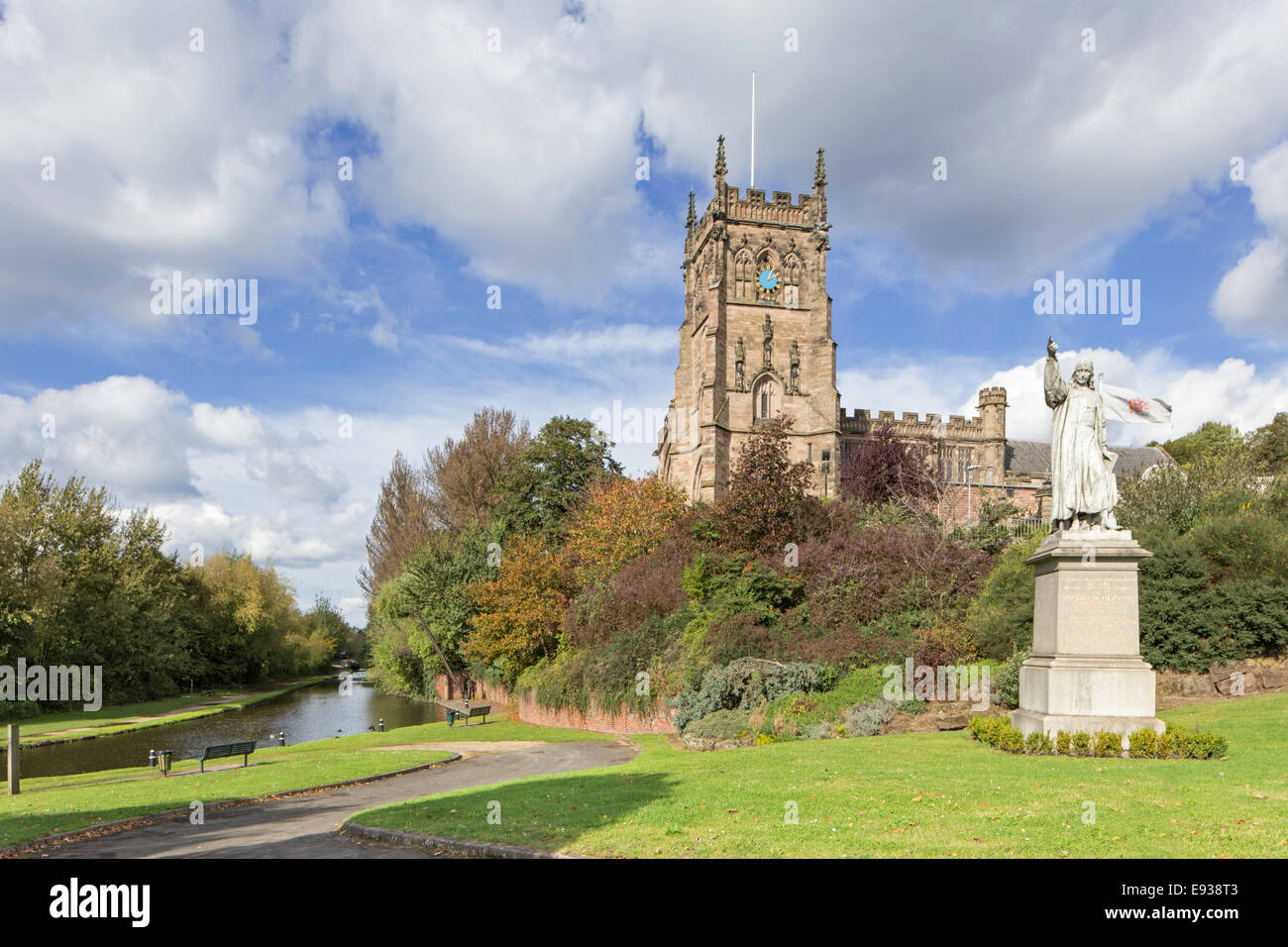The Staffs and Worcester Canal overlooked by St Mary and All Saints ...