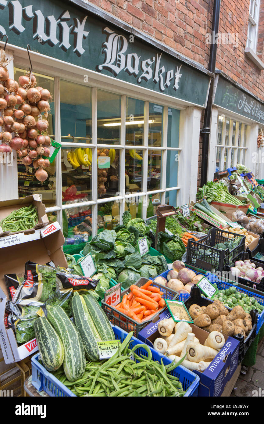 Green grocers shop front in Ludlow, Shropshire, England, UK Stock Photo ...