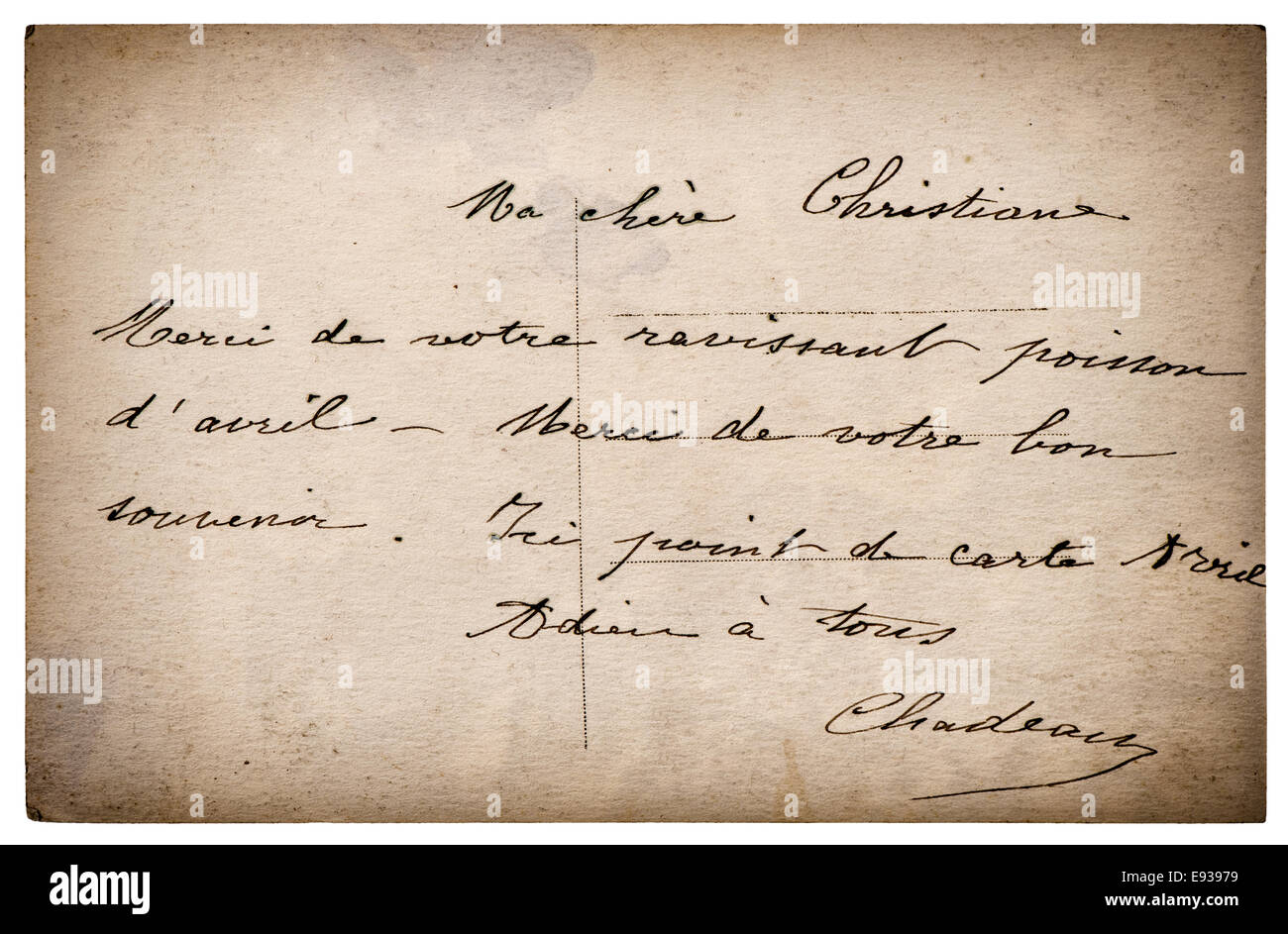 old letter with handwritten text from ca. 1900. grunge vintage ...