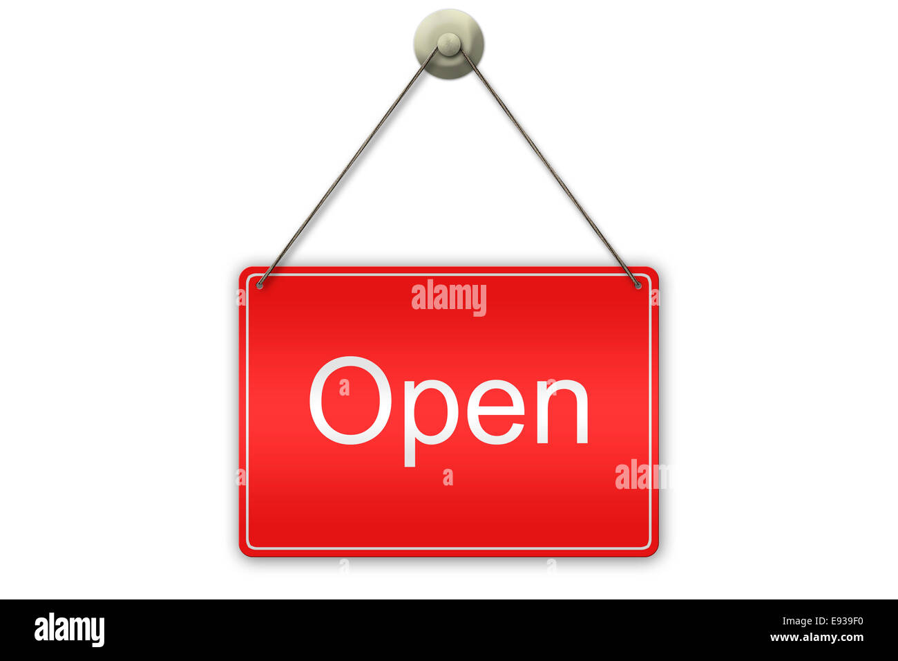Illustration of a red "Open" sign isolated on white background Stock ...