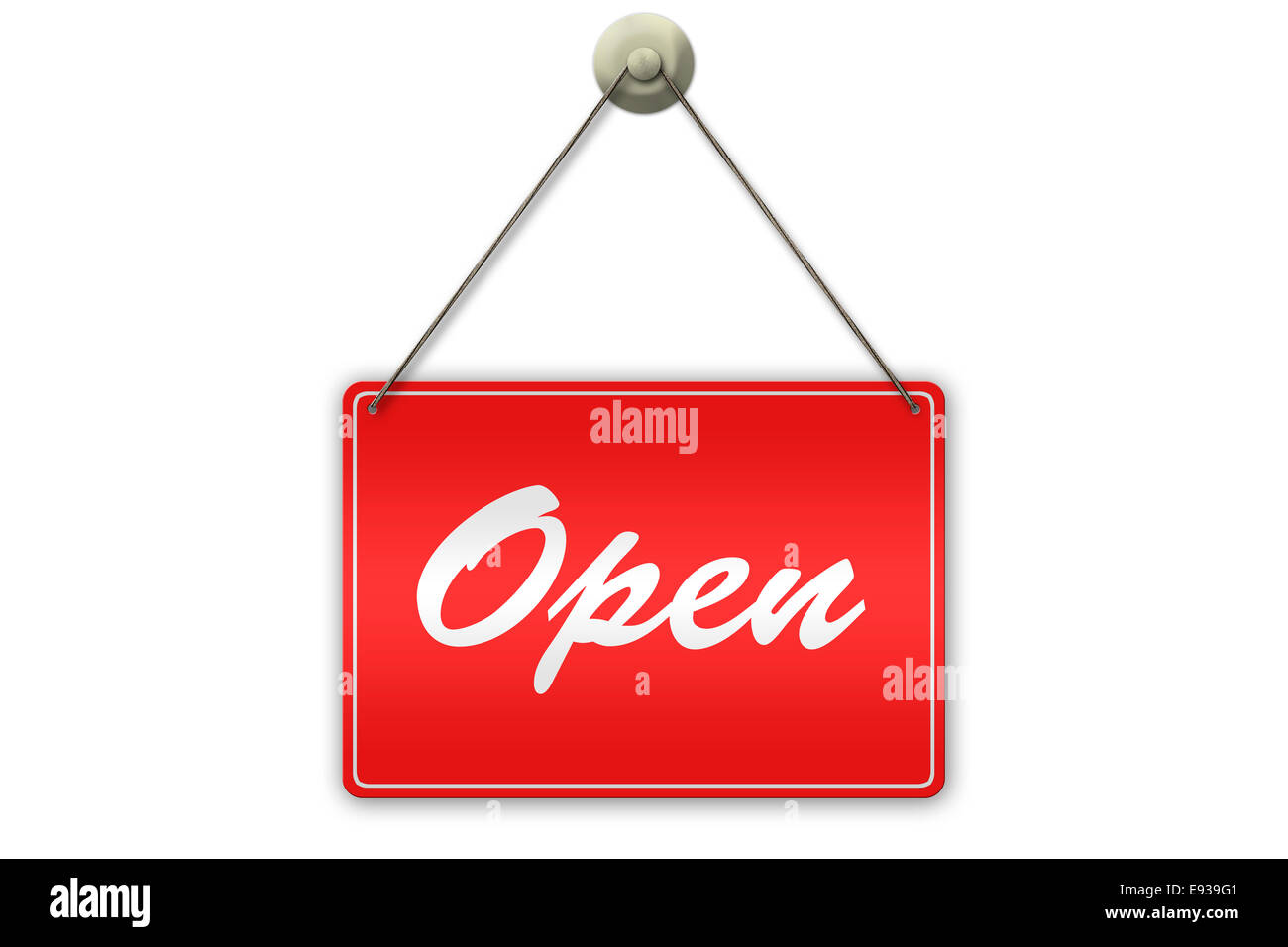 Illustration of a red "Open" sign isolated on white background Stock ...