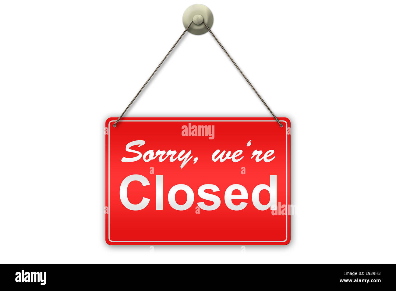 Illustration of a red "Closed" sign isolated on white background Stock ...