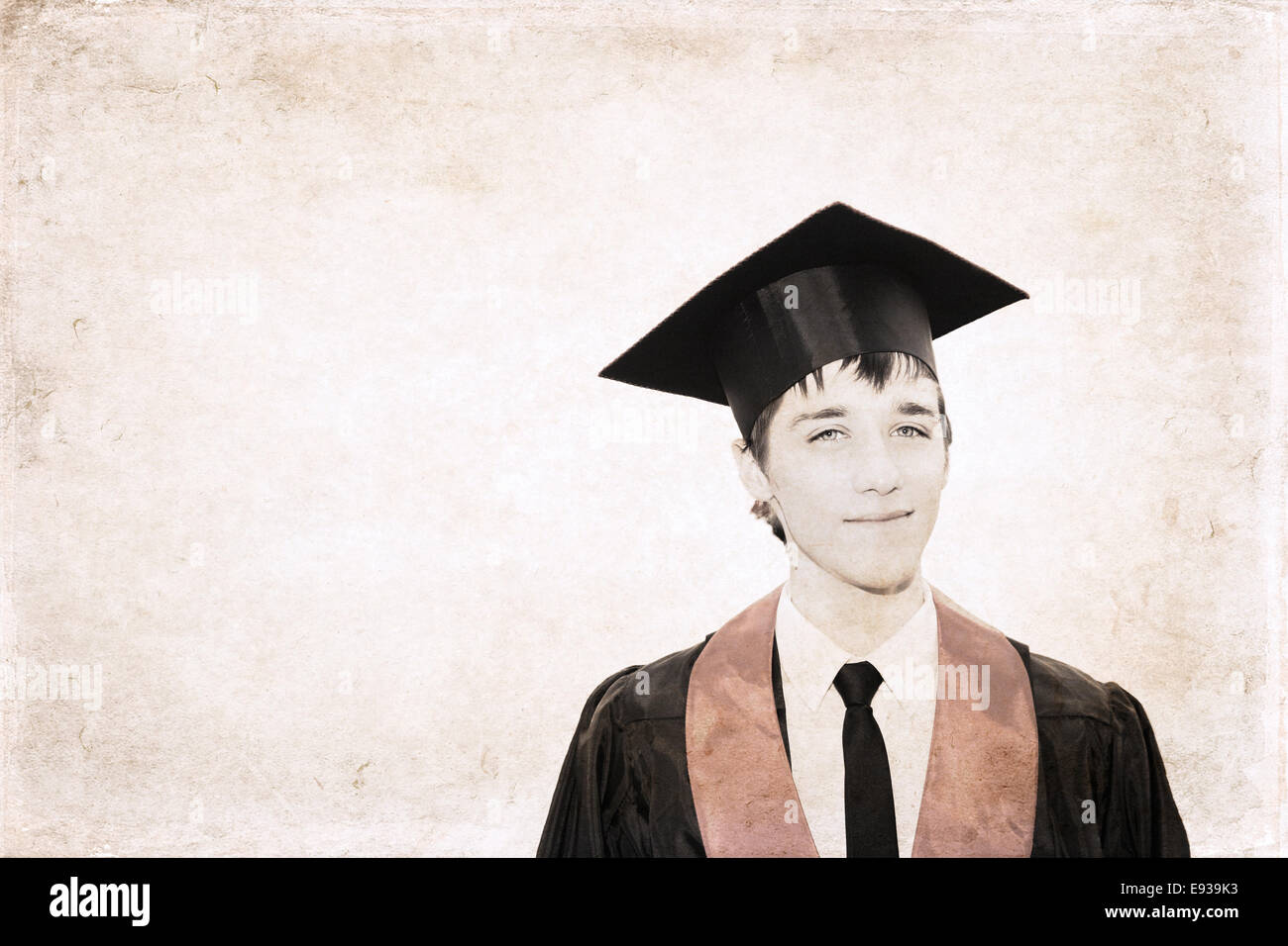 Artwork in retro style, graduation Stock Photo - Alamy