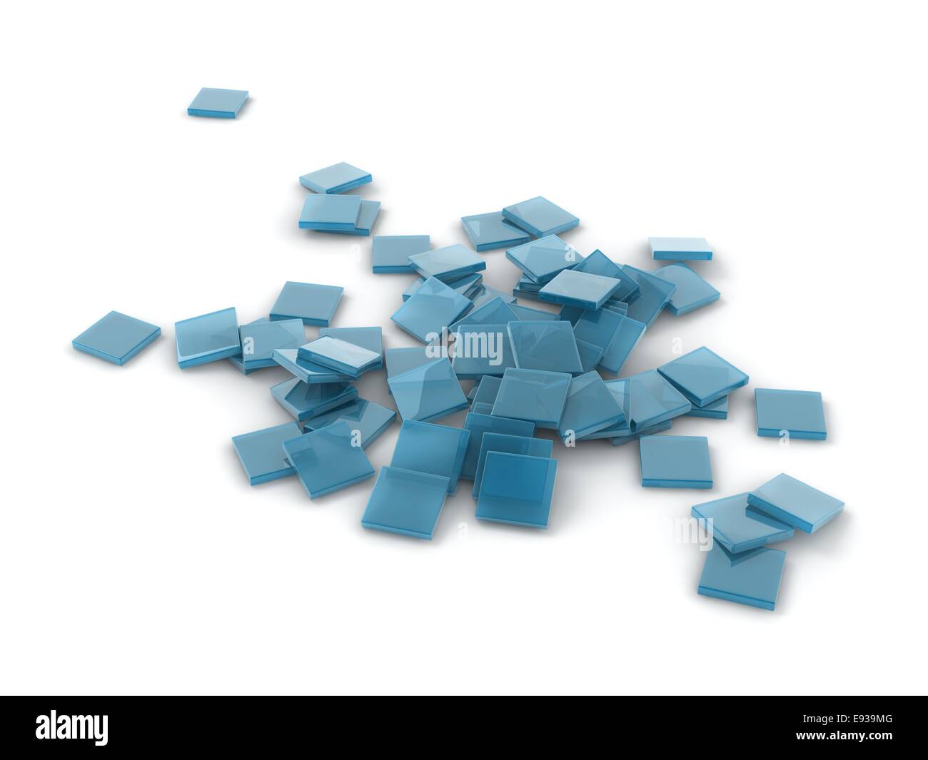 glass cubes scattering on white background Stock Photo - Alamy