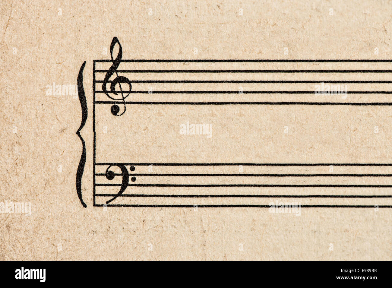aged paper sheet for musical notes. grungy textured background Stock ...