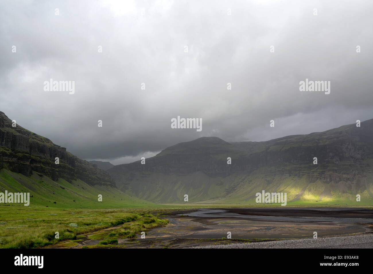 Beautiful landscape of Icelandic mountain with cloudy sky Stock Photo ...