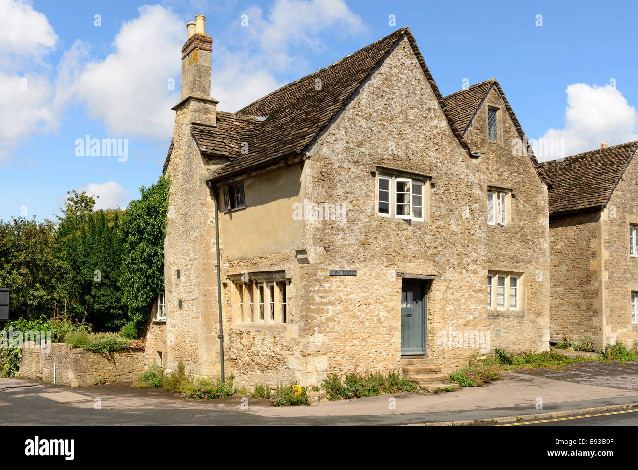 medieval stone cottage, prospecting on a street in historic touristic ...
