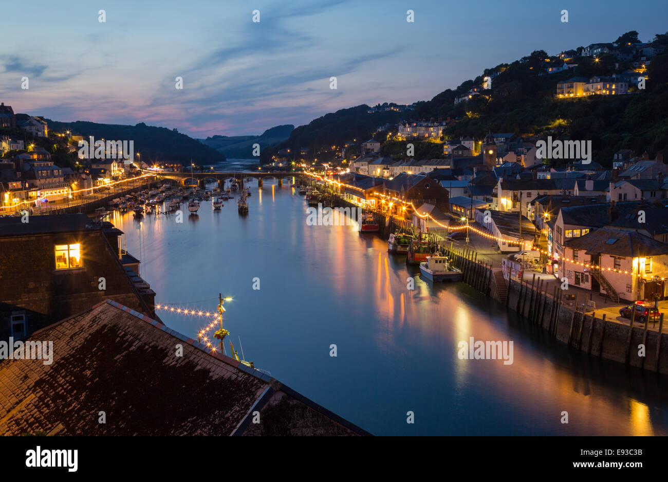 Looe at Night Stock Photo - Alamy