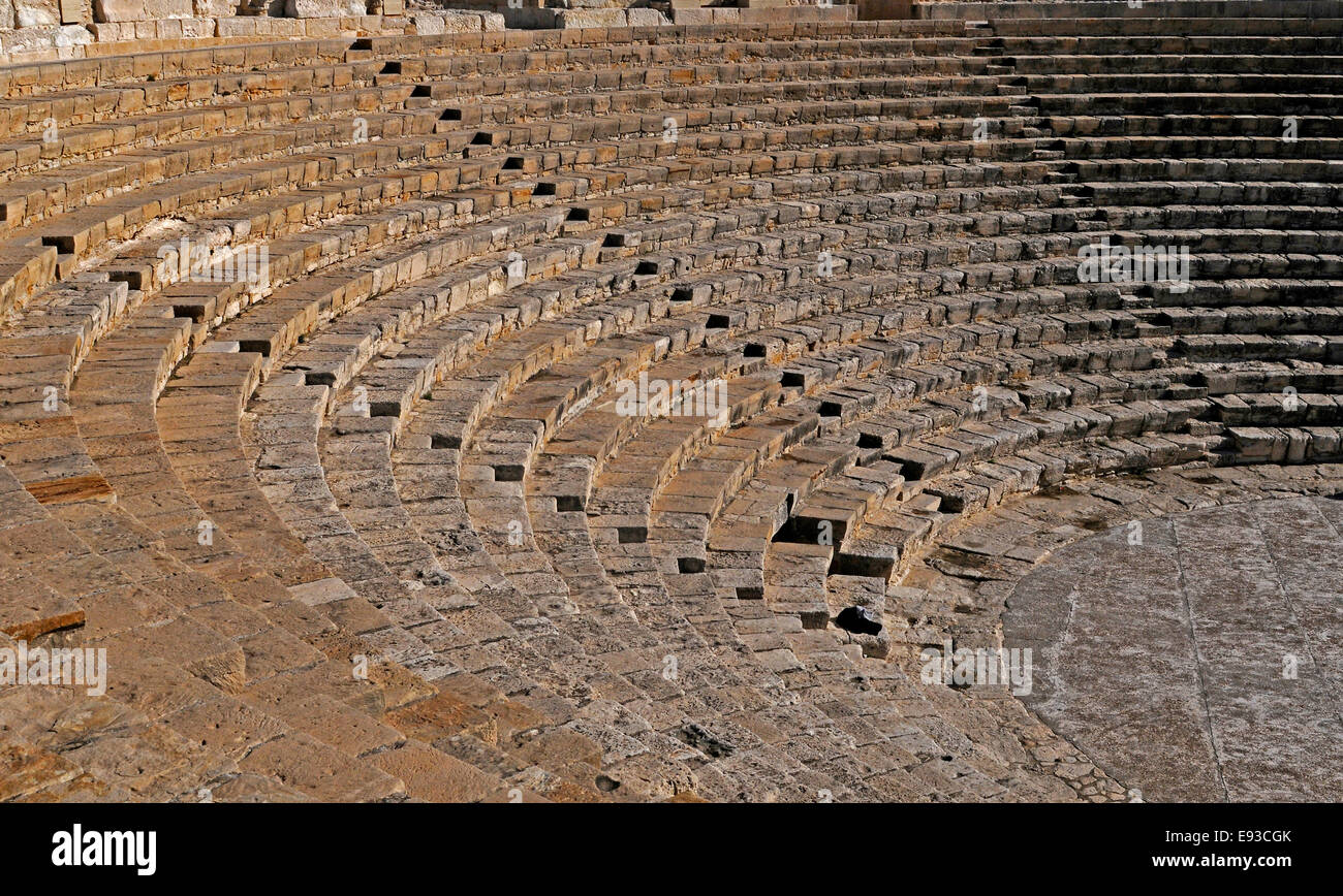 Detail of the classical Roman Amphitheatre at Kourion Cyprus Stock ...