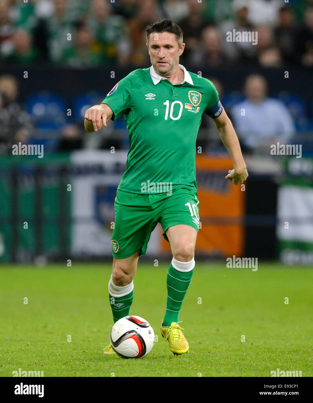 Geselnkrichen, Germany. 14th Oct, 2014. Irland's Robbie Keane in action ...