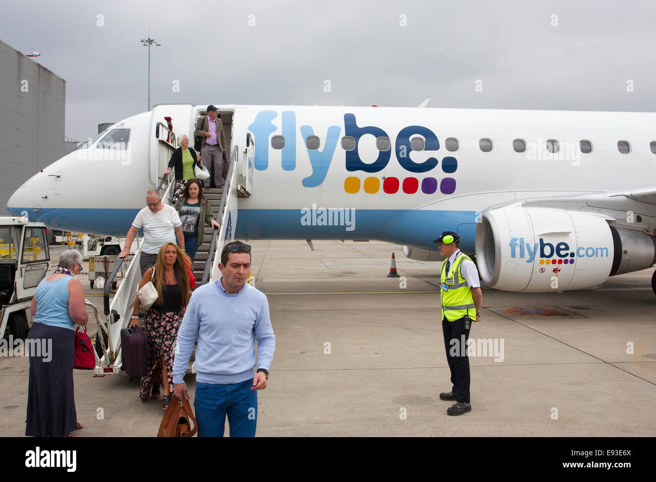 Flybe arrivals - arriving at Manchester Airport Stock Photo - Alamy