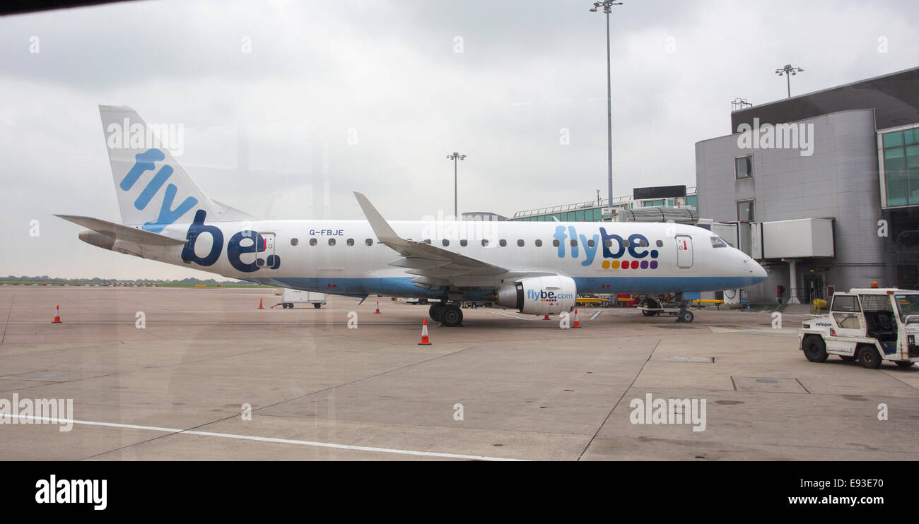 Flybe on stand at Manchester airport Stock Photo - Alamy