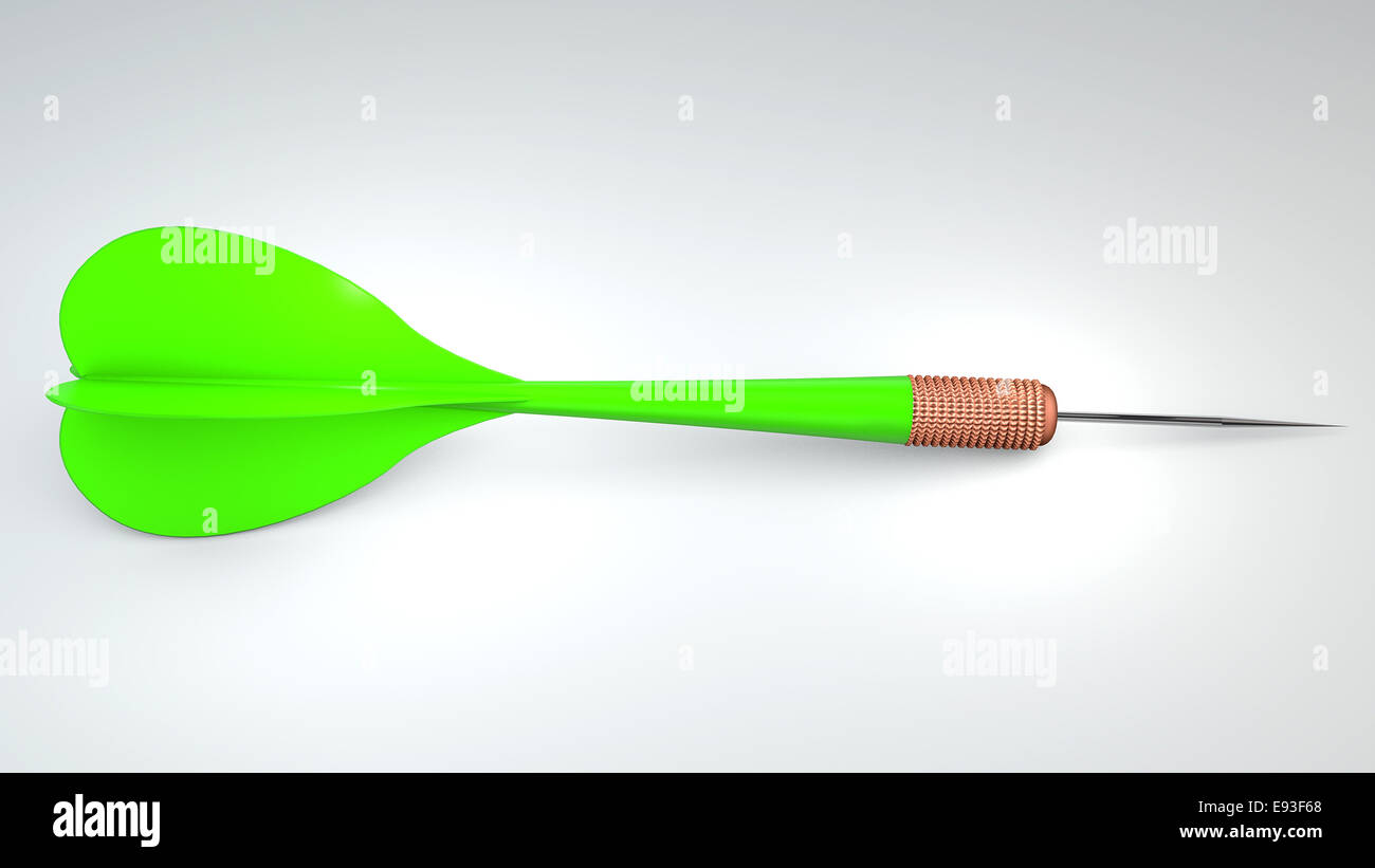 Green dart isolated on white background Stock Photo - Alamy