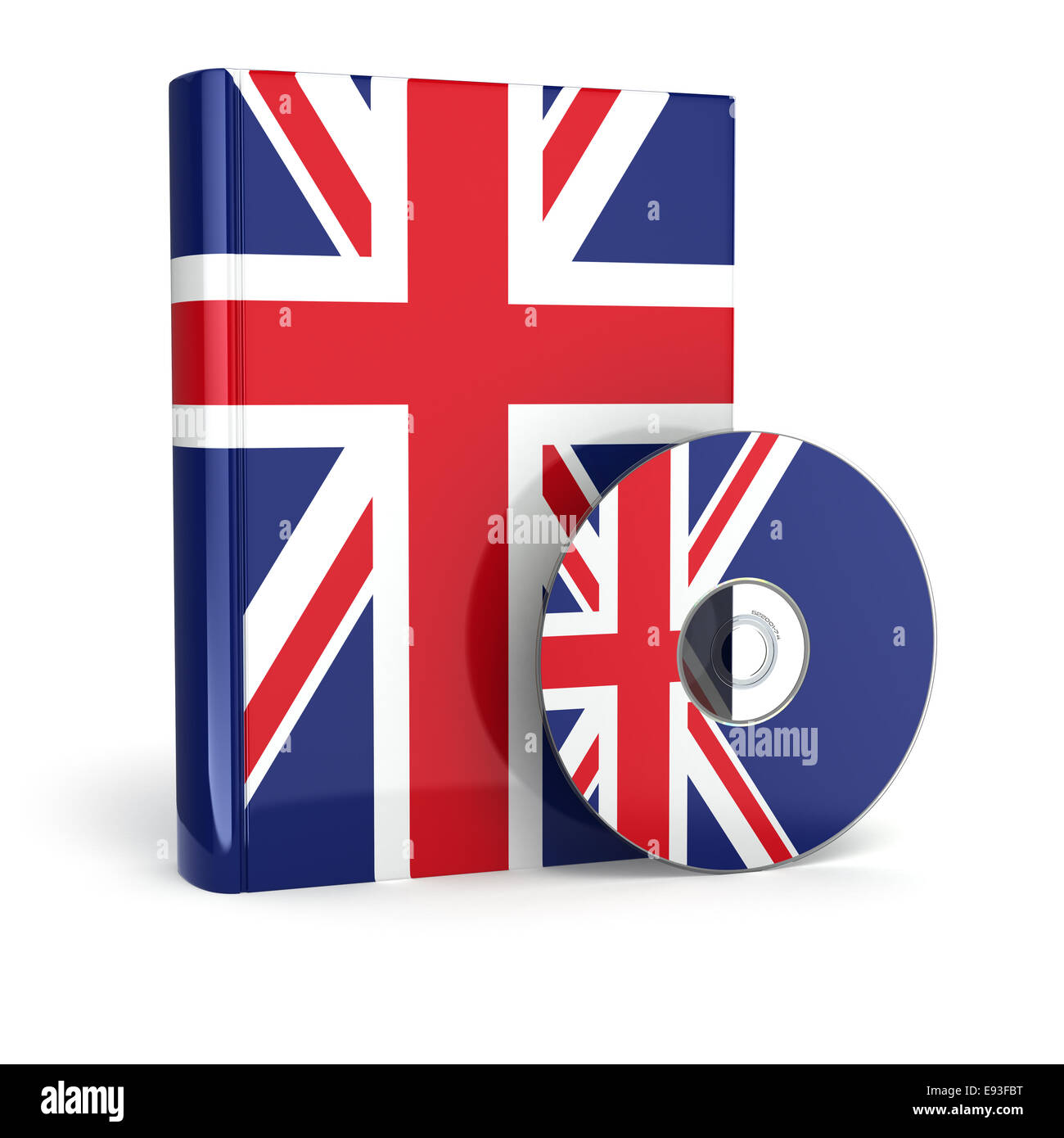 English book in national flag cover and CD. 3d Stock Photo - Alamy
