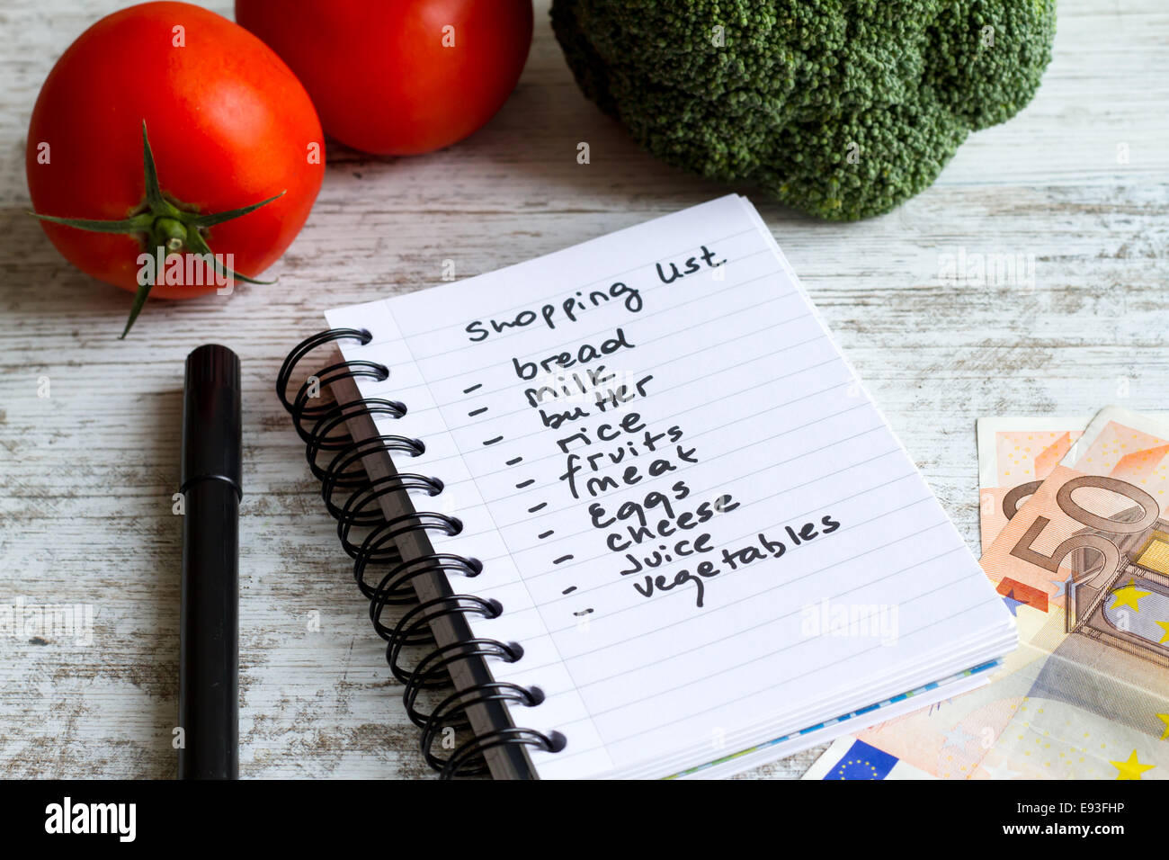 Handwritten shopping list hi-res stock photography and images - Alamy