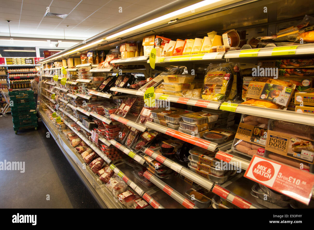 Marks & Spencer's food shelves of food Stock Photo - Alamy