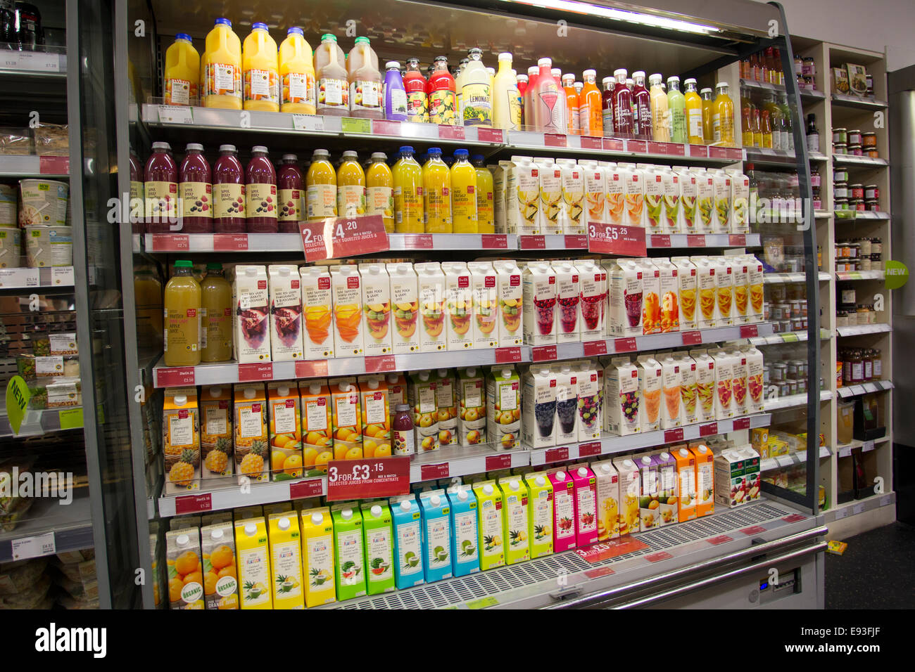 Marks & Spencer's food shelves of food Stock Photo - Alamy
