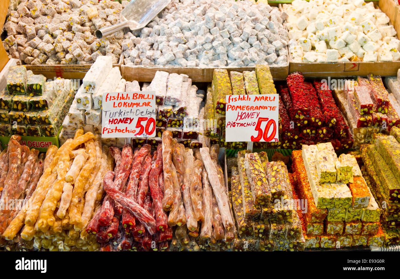 Turkish Delights in Spice Bazaar Stock Photo - Alamy