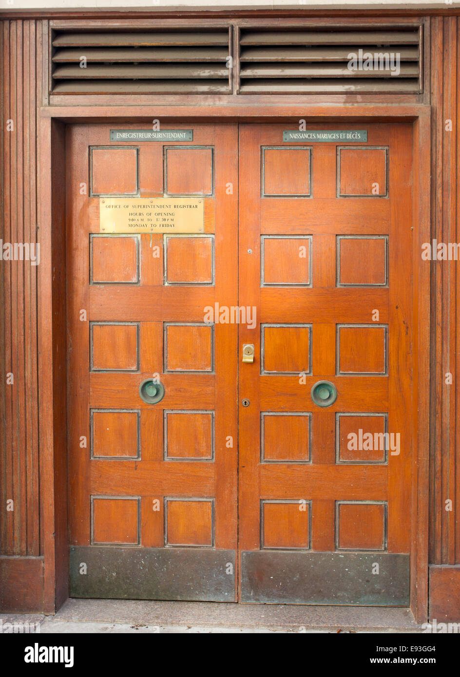 Enregistreur-Surintendant Office of Superintendent Registrar Royal ...