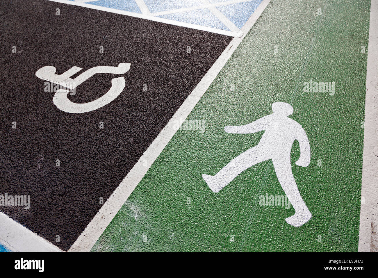 Pedestrian and disabled symbols at a Carpark Stock Photo - Alamy