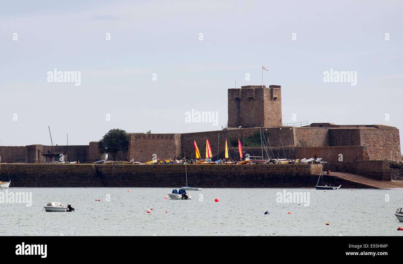 St. Aubin's Fort small walled fortification 500 metres off shore in St ...