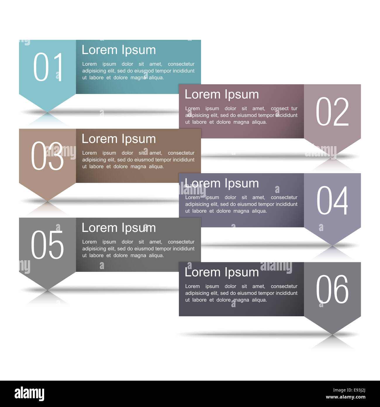 Six infographics design elements with numbers and place for your text ...