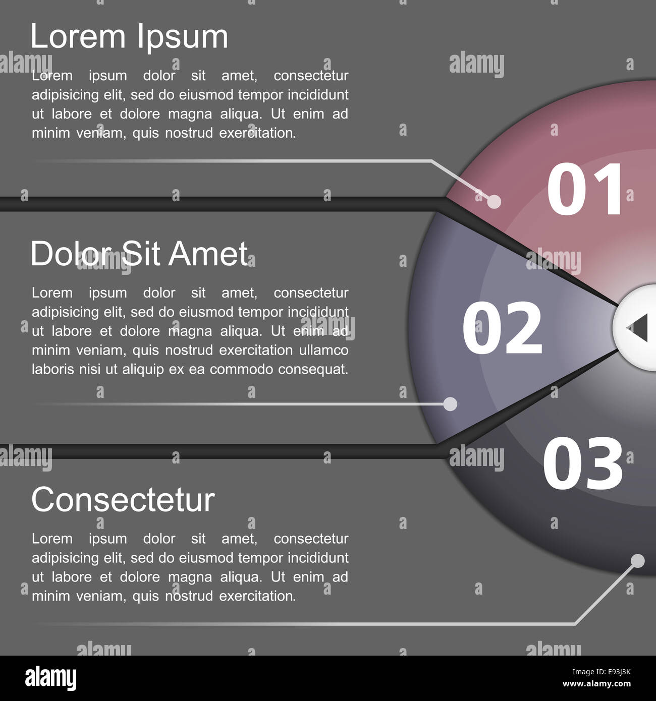 Design template with three elements Stock Photo - Alamy