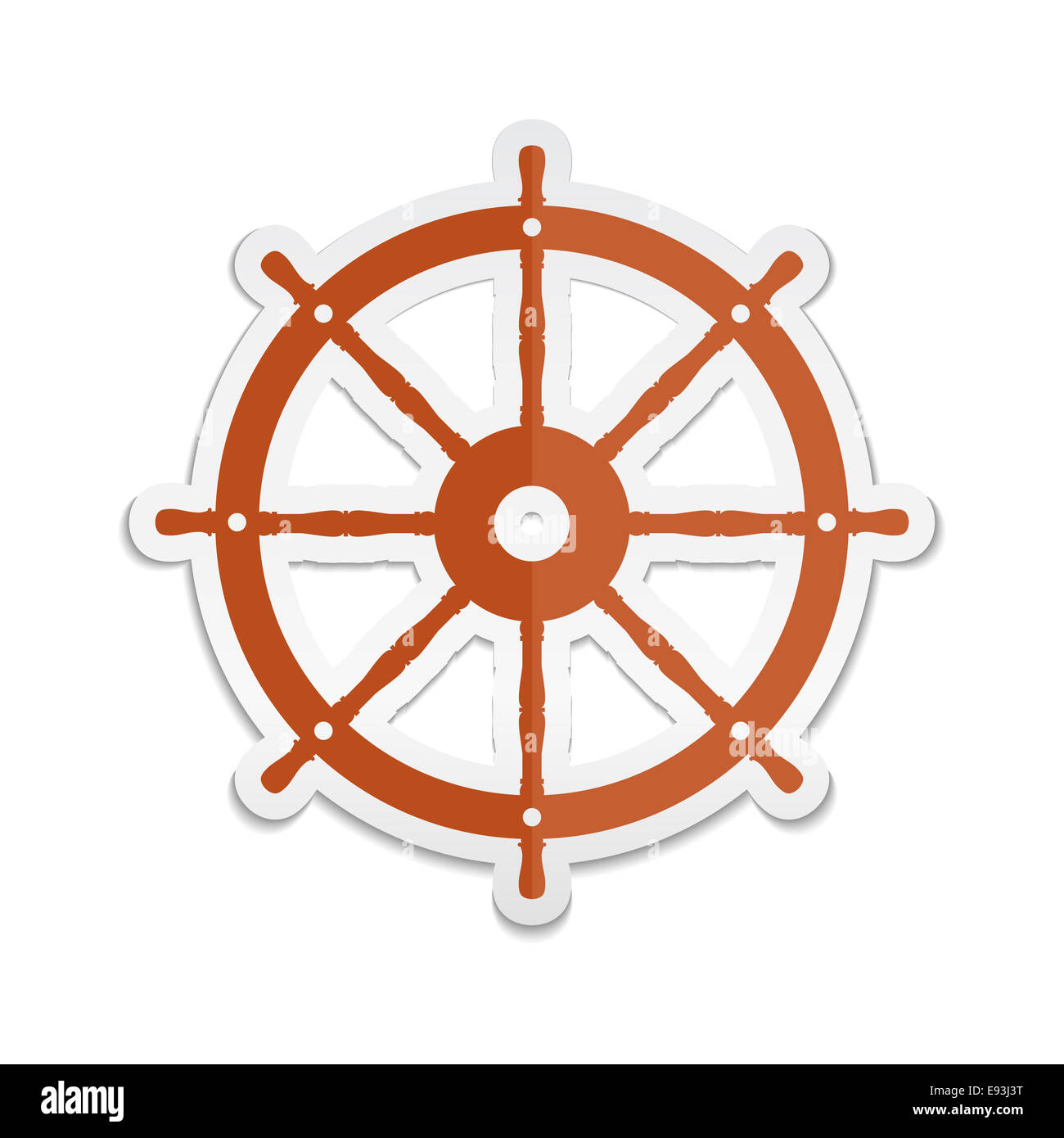 Ship wheel sticker icon Stock Photo - Alamy