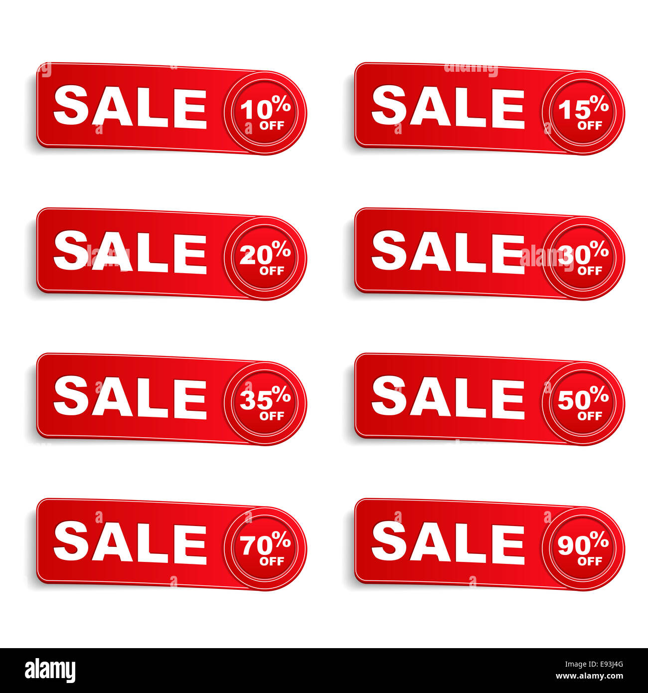 Vector red discounts sticker Cut Out Stock Images & Pictures - Alamy