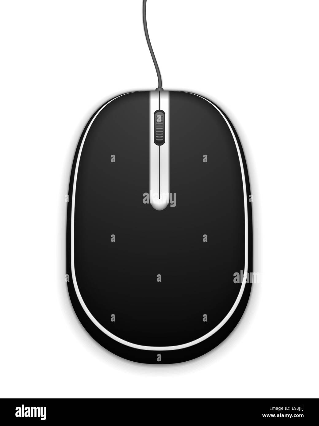 Black computer mouse on white background Stock Photo - Alamy