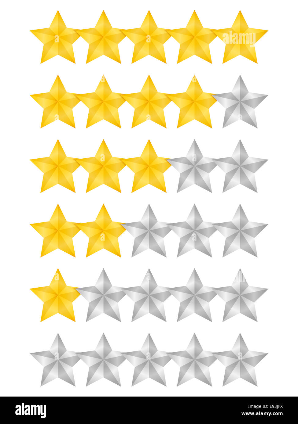 Rating stars on white background Stock Photo - Alamy