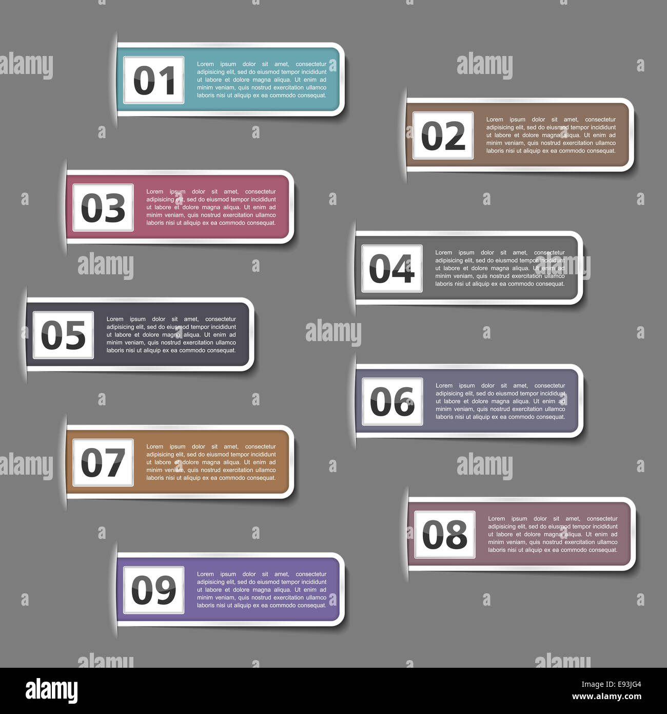 Set of tabs with numbers Stock Photo - Alamy