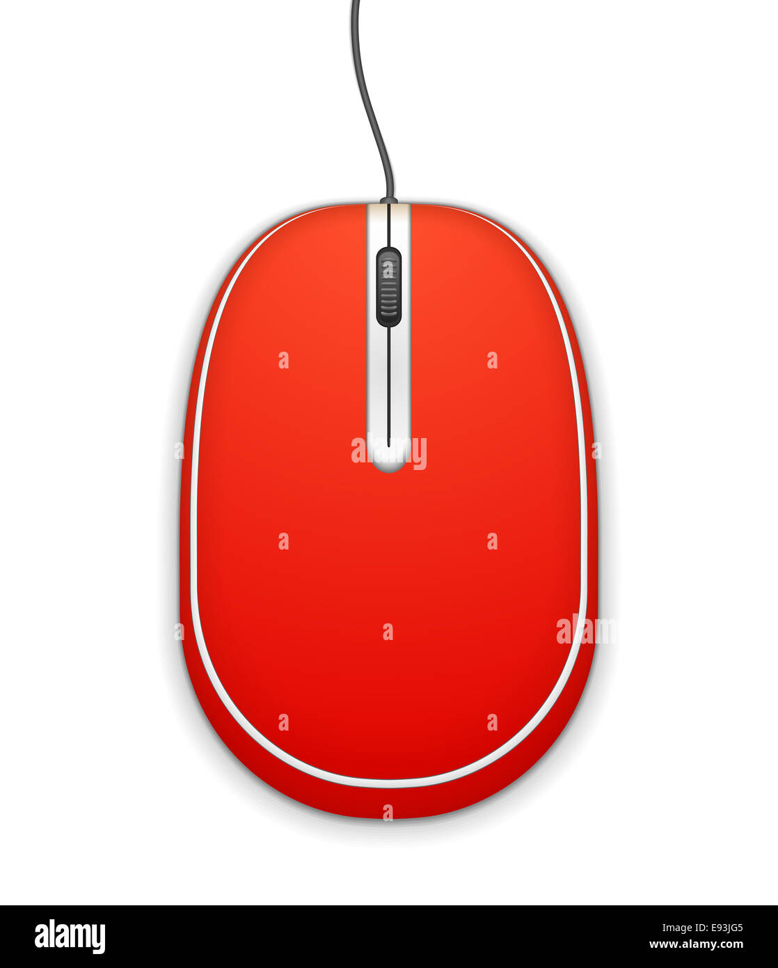 Red computer mouse on white background Stock Photo - Alamy