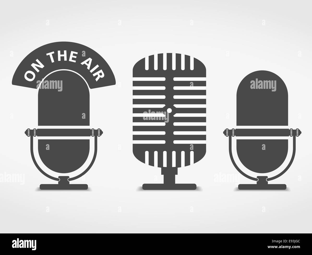 Microphone icons set Stock Photo - Alamy