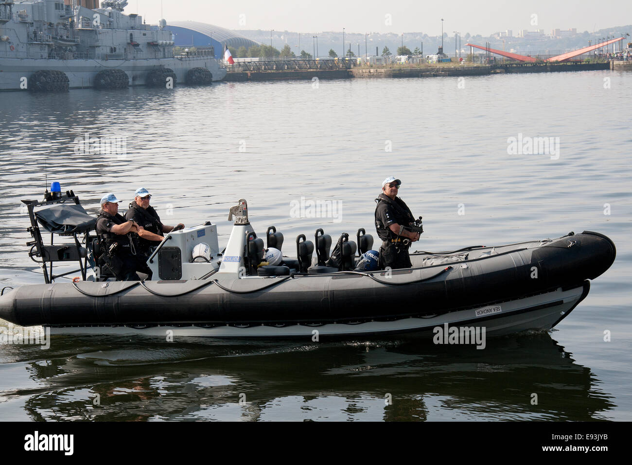 NATO Police keeping a watchful eye in Cardiff Docks during the 2014 ...