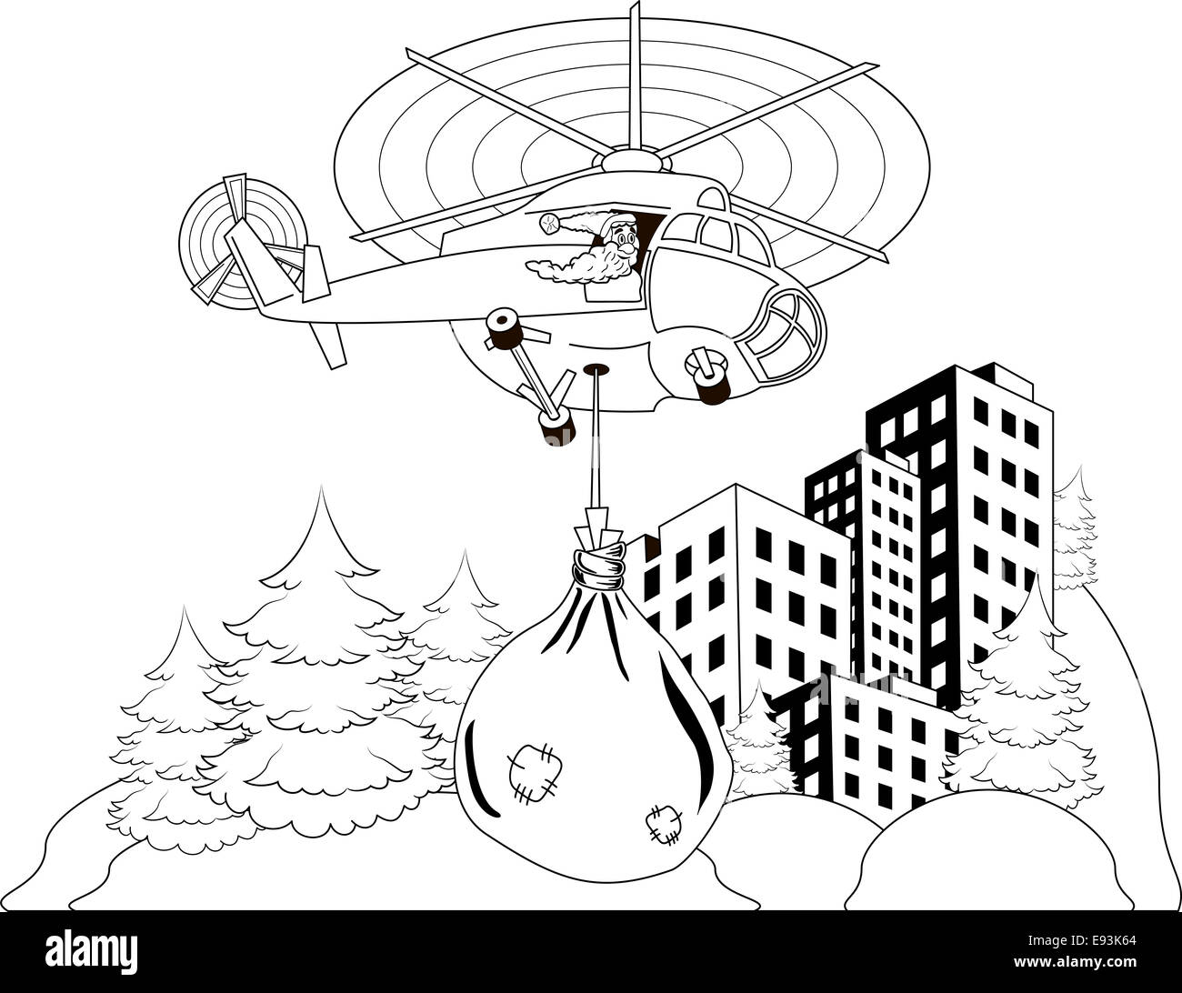 Santa flying christmas plane hi-res stock photography and images - Alamy
