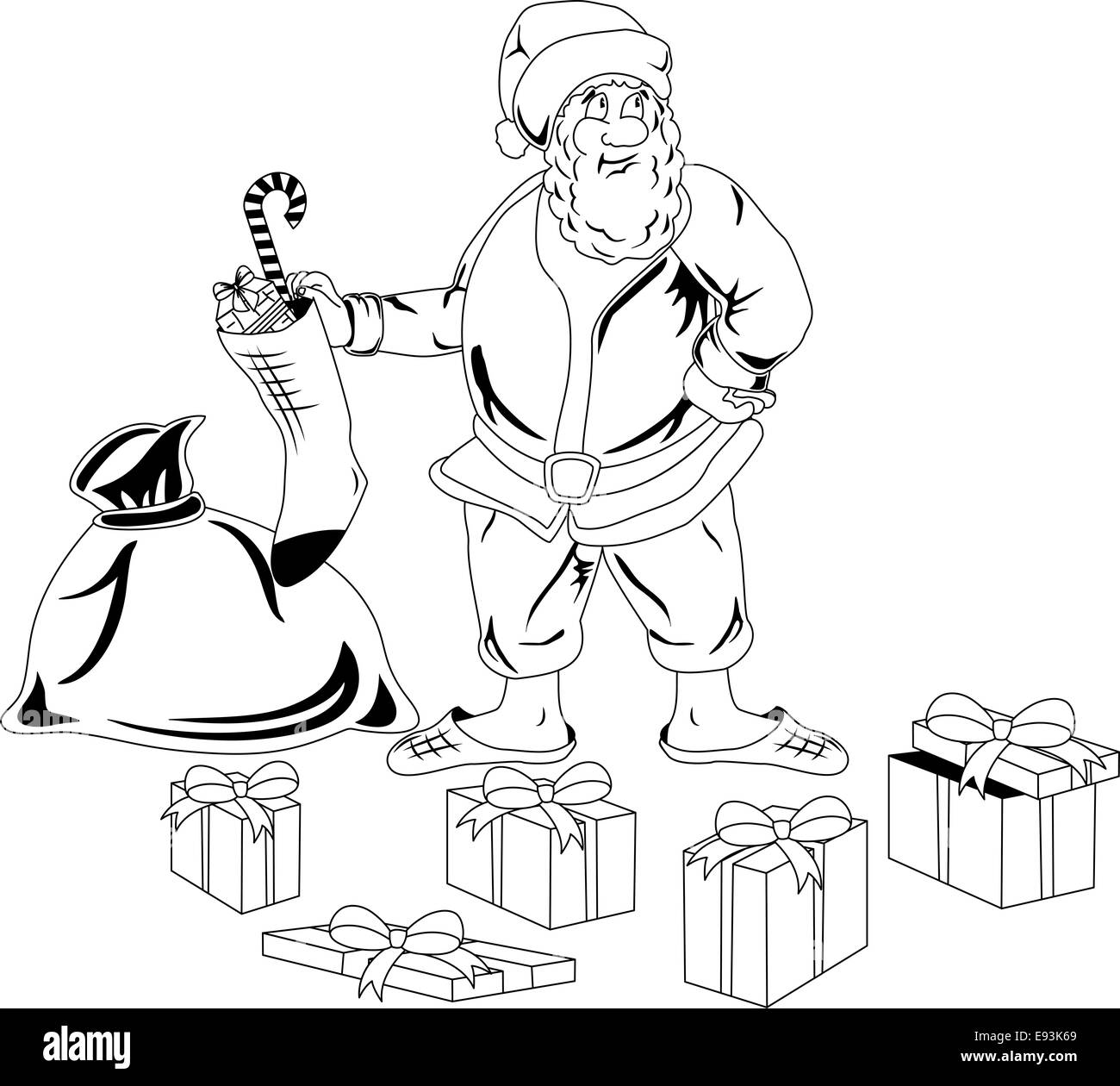 Christmas background santa Black and White Stock Photos & Images - Alamy