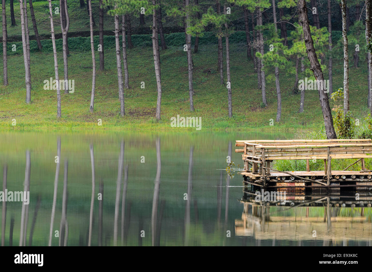 Pang Ung. Beautiful forest lake in the morning. Mae Hong Son. Thailand ...