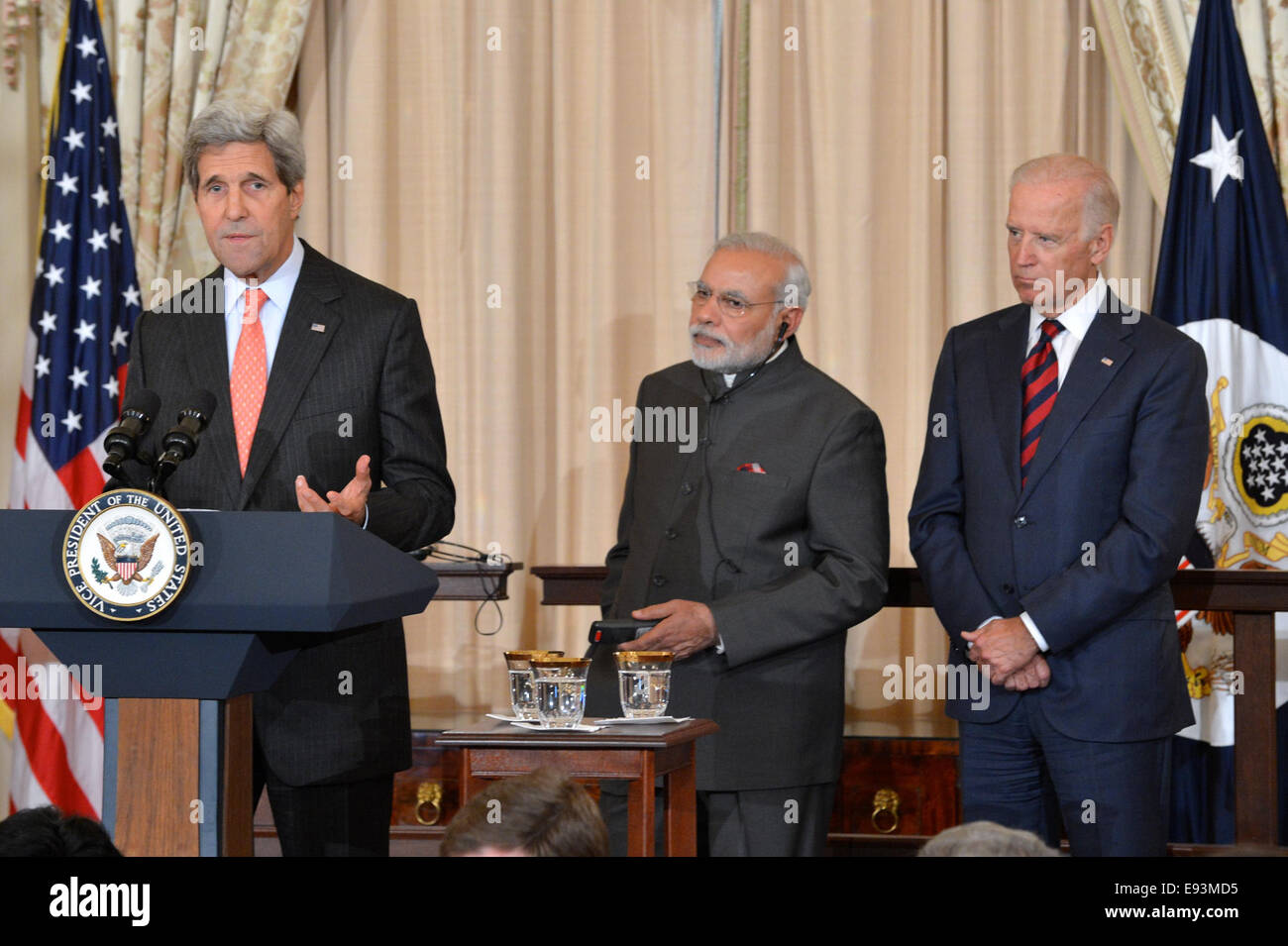 U.S. Secretary of State John Kerry delivers remarks at a luncheon that ...