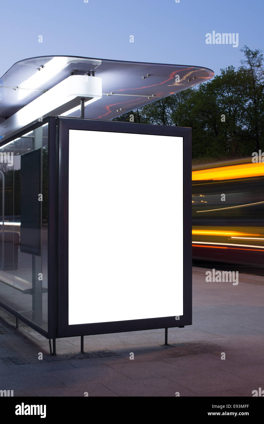 Blank billboard on bus stop hi-res stock photography and images - Alamy