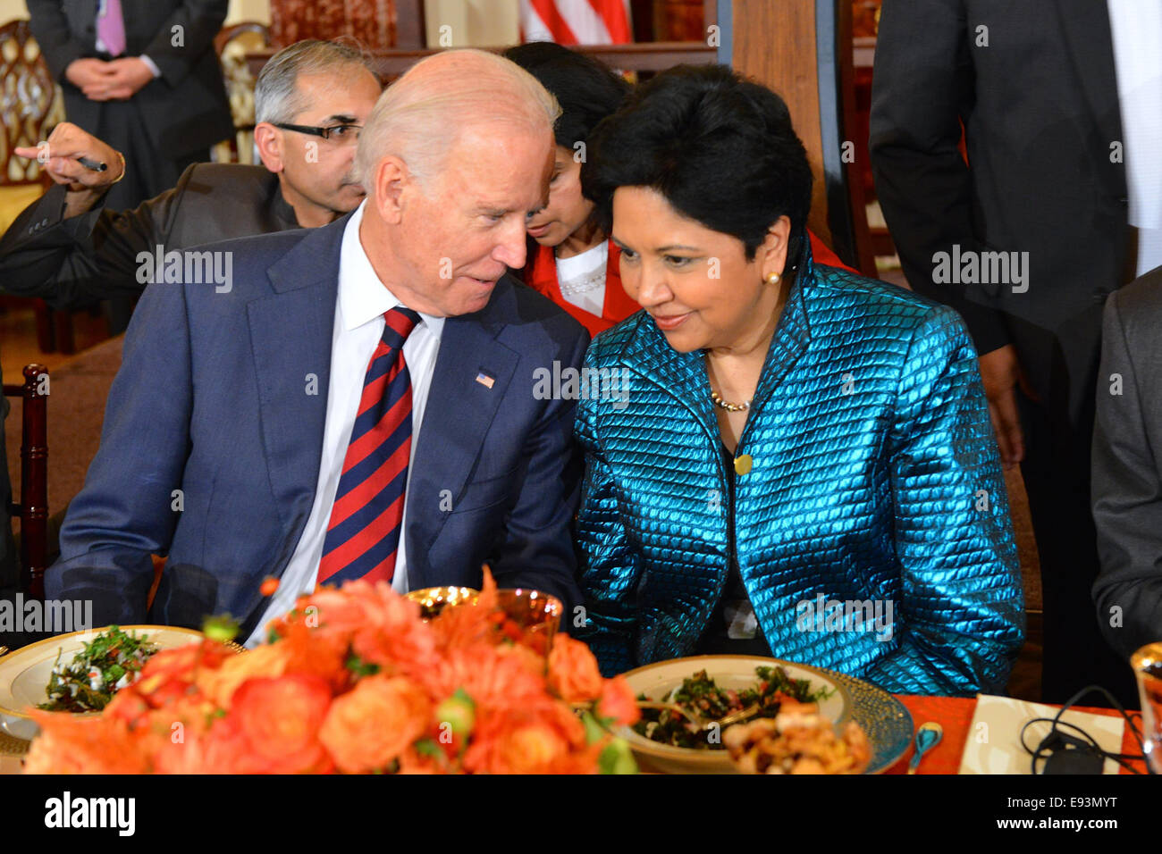 U.S. Vice President Joe Biden chats with Indra Nooyi, CEO of PepsiCo ...