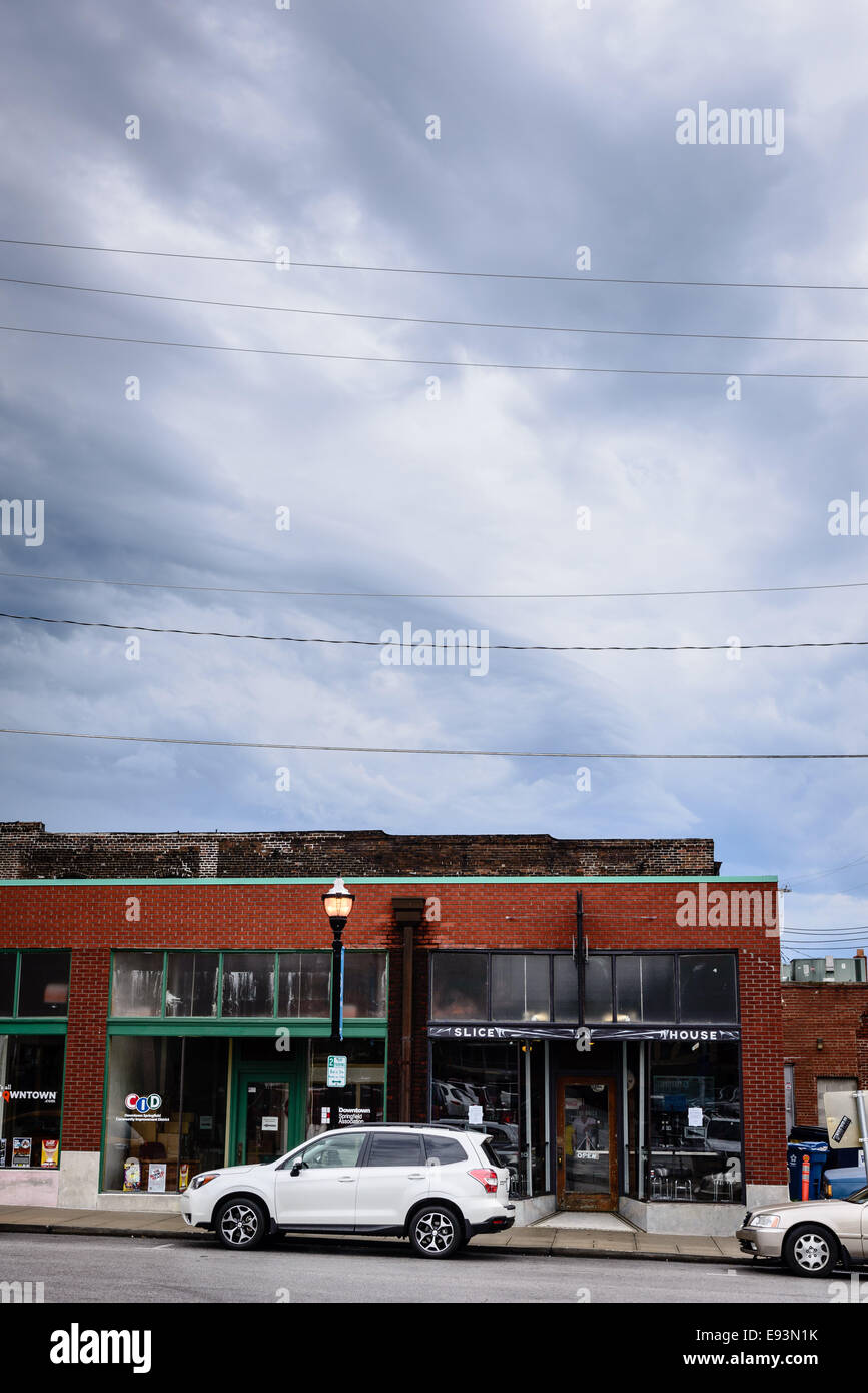 Storm clouds forming over downtown Springfield, Missouri Stock Photo ...