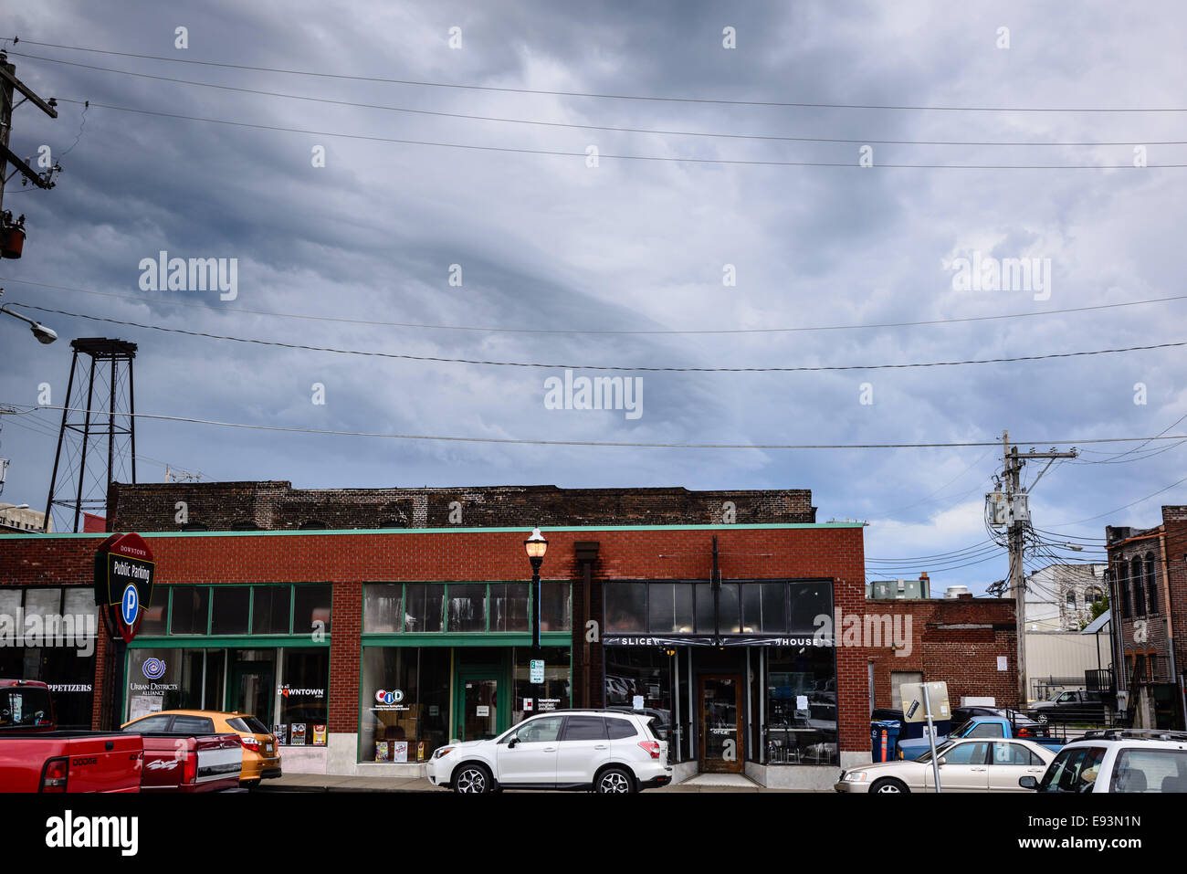 Storm clouds forming over downtown Springfield, Missouri Stock Photo ...