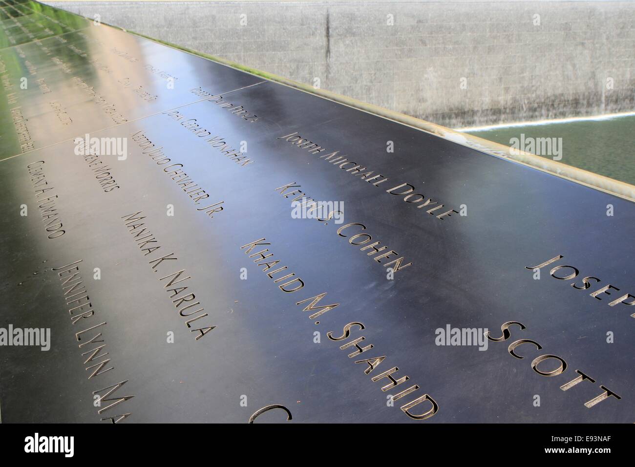 Engraved names at the 9/11 memorial, New York City, USA Stock Photo - Alamy