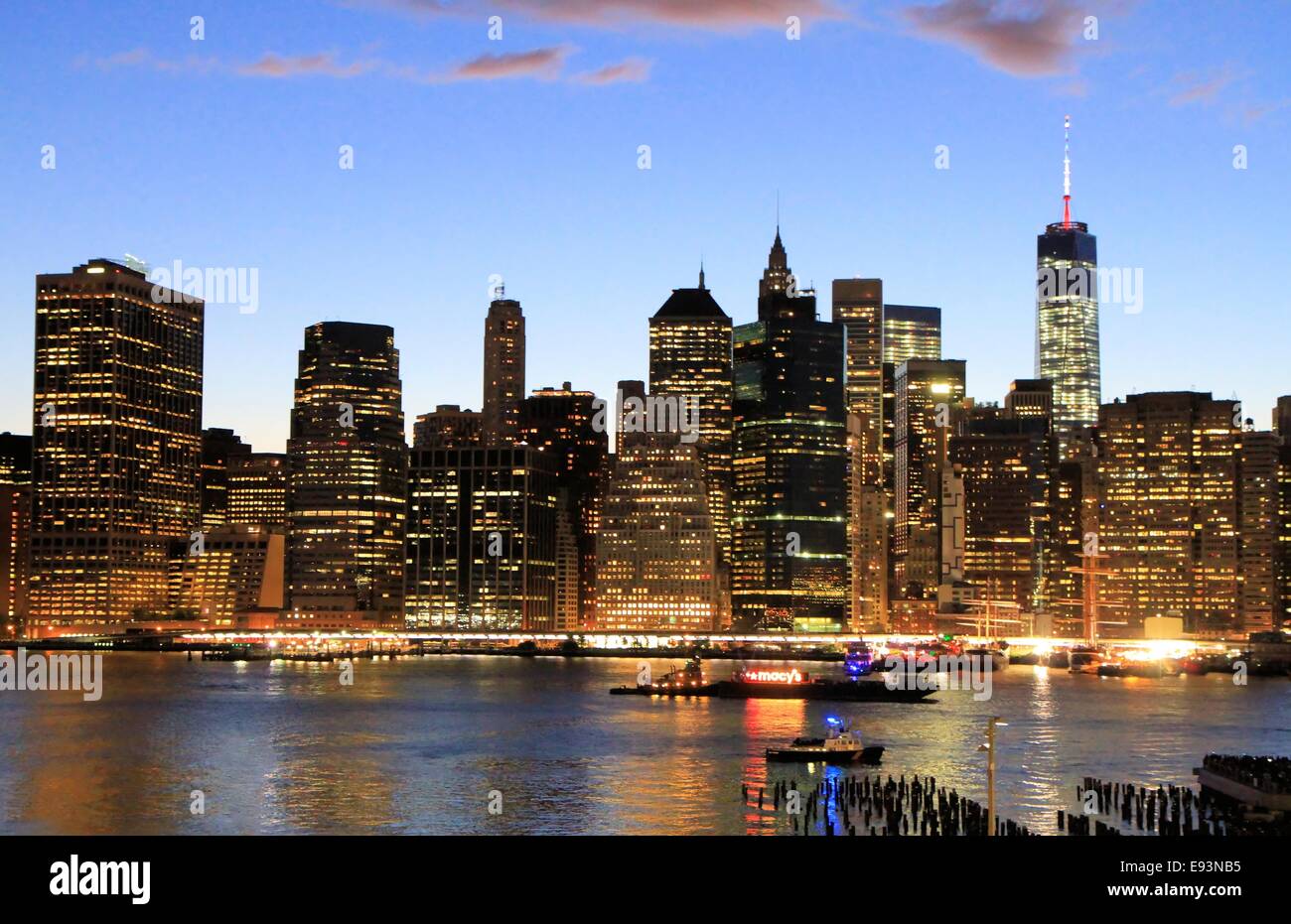 Lower Manhattan skyline at sunset, New York City, USA Stock Photo - Alamy