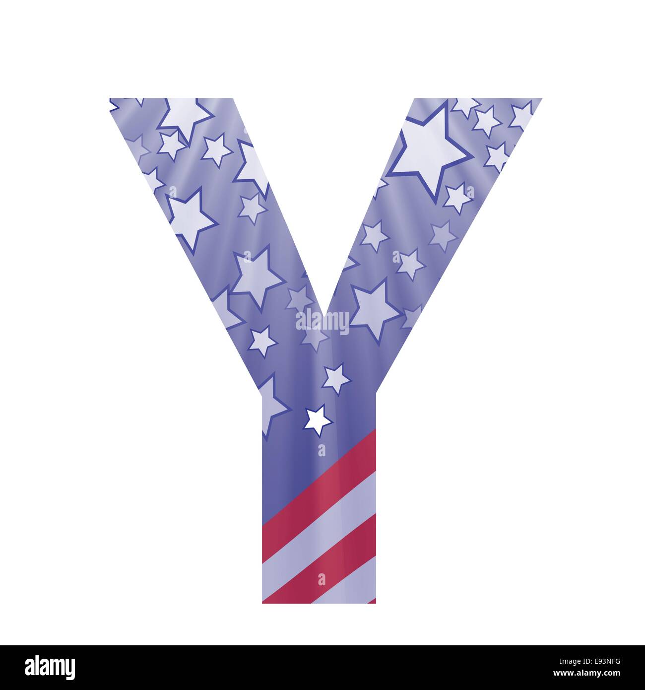 colorful illustration with american flag letter Y on a white background ...