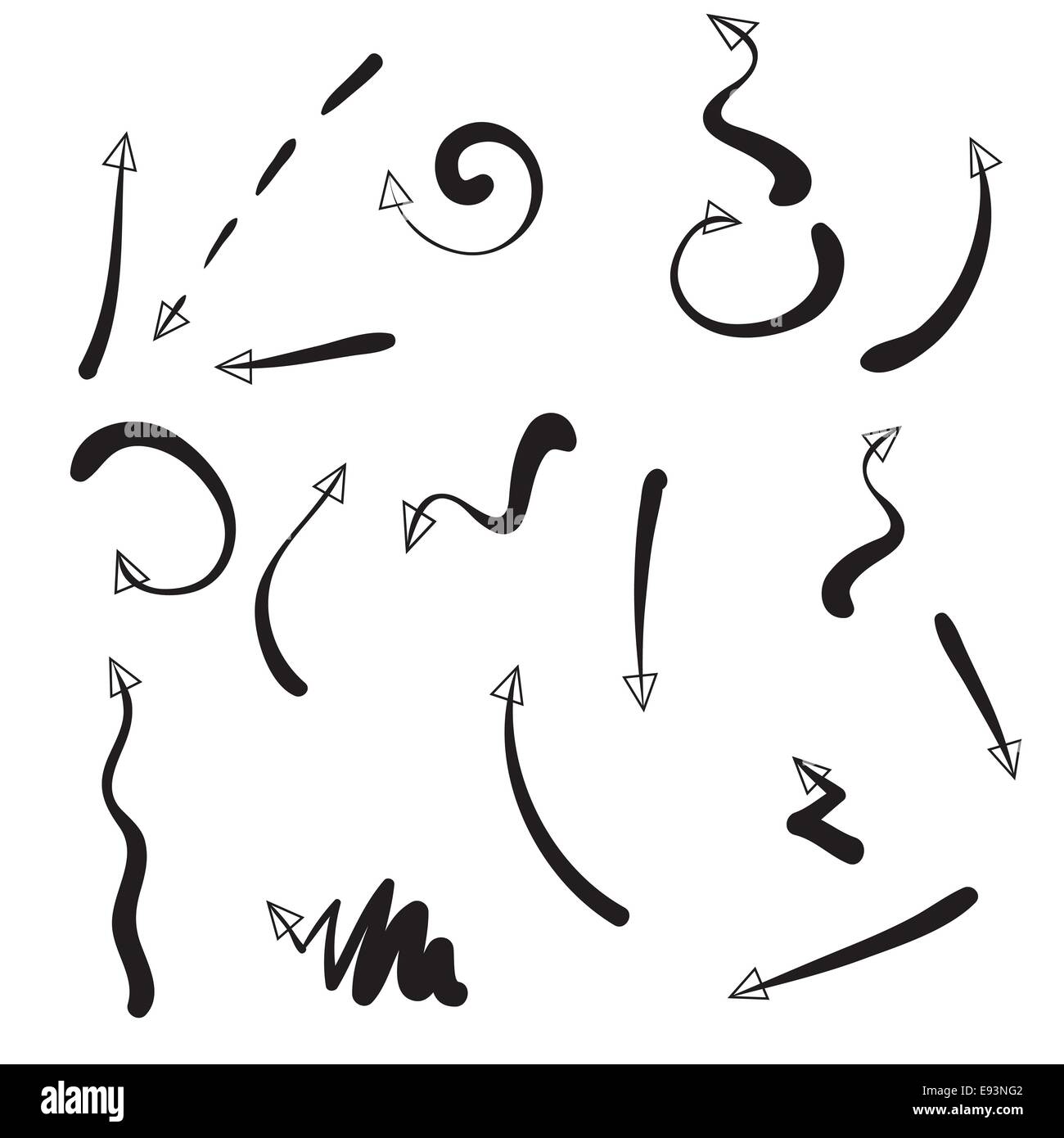 l illustration with set of arrows on a white background Stock Photo - Alamy