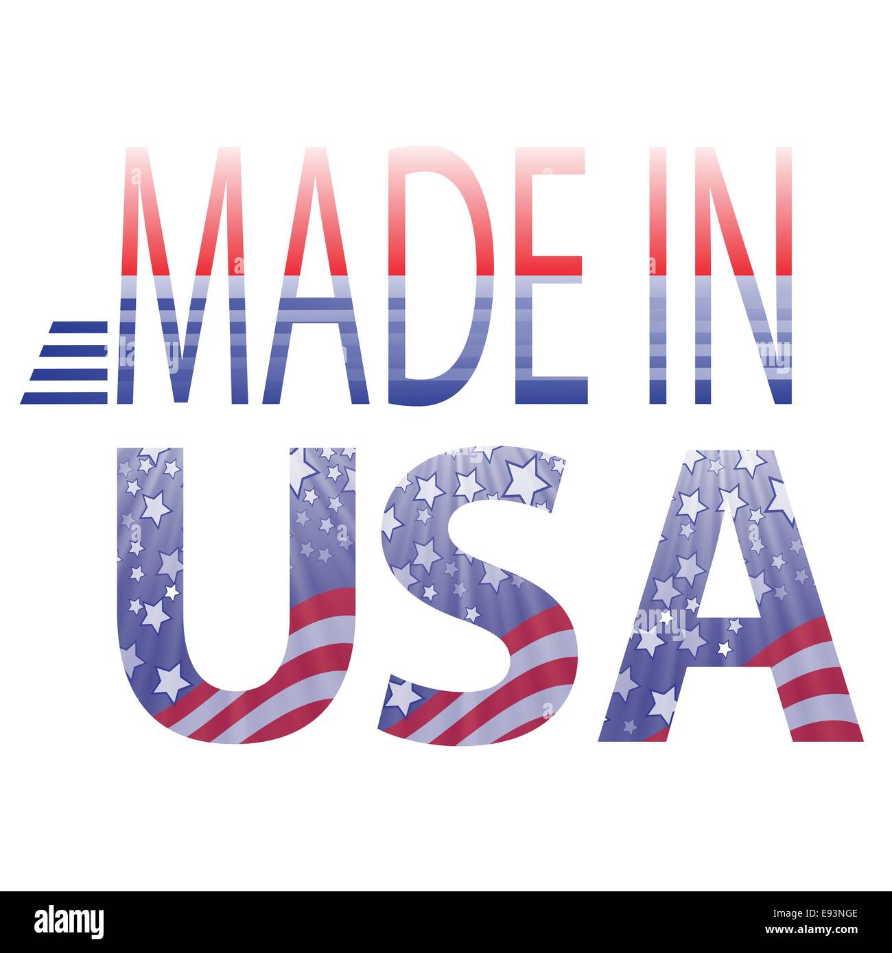 colorful illustration made in USA text on a white background Stock ...
