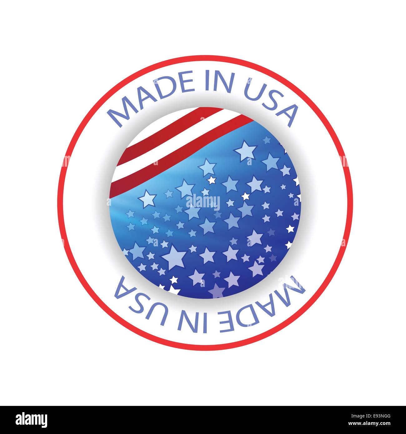 colorful illustration made in USA label on a white background Stock ...